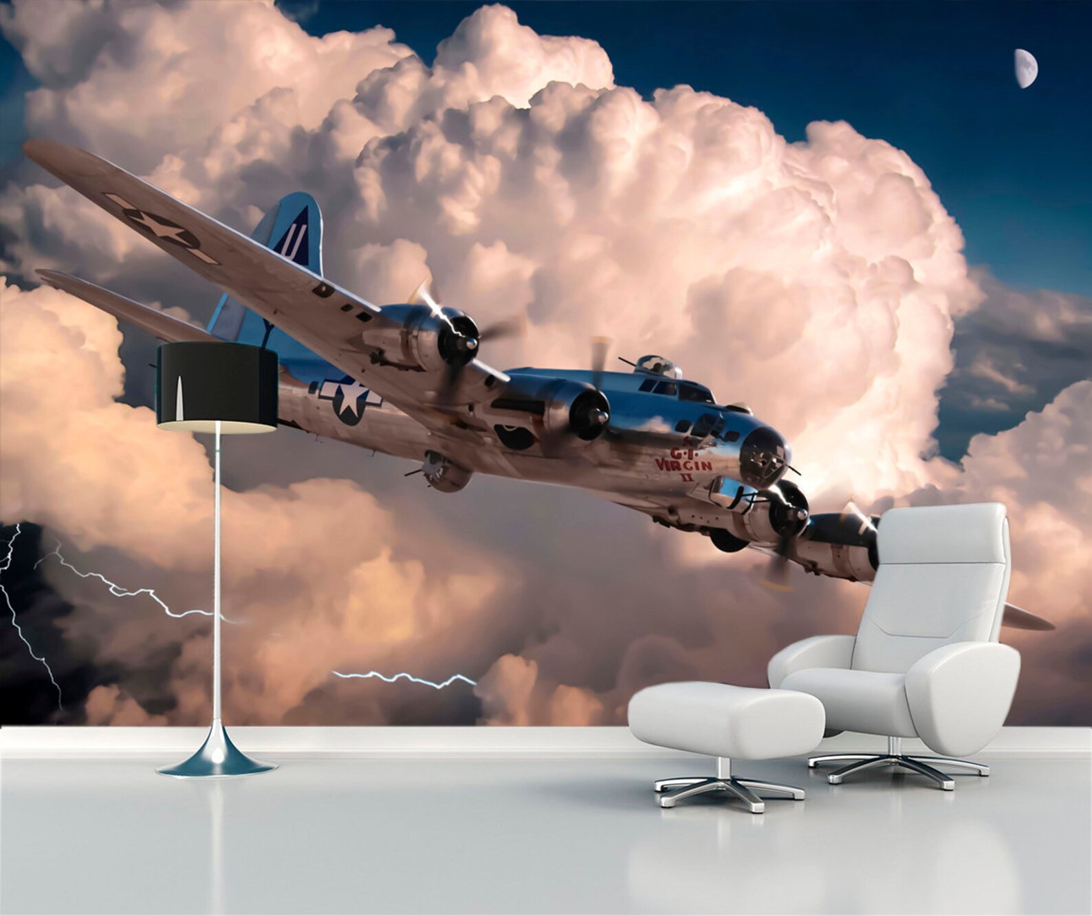 Military Aircraft Wallpaper American Aviation Mural Plane War Wall Art ...