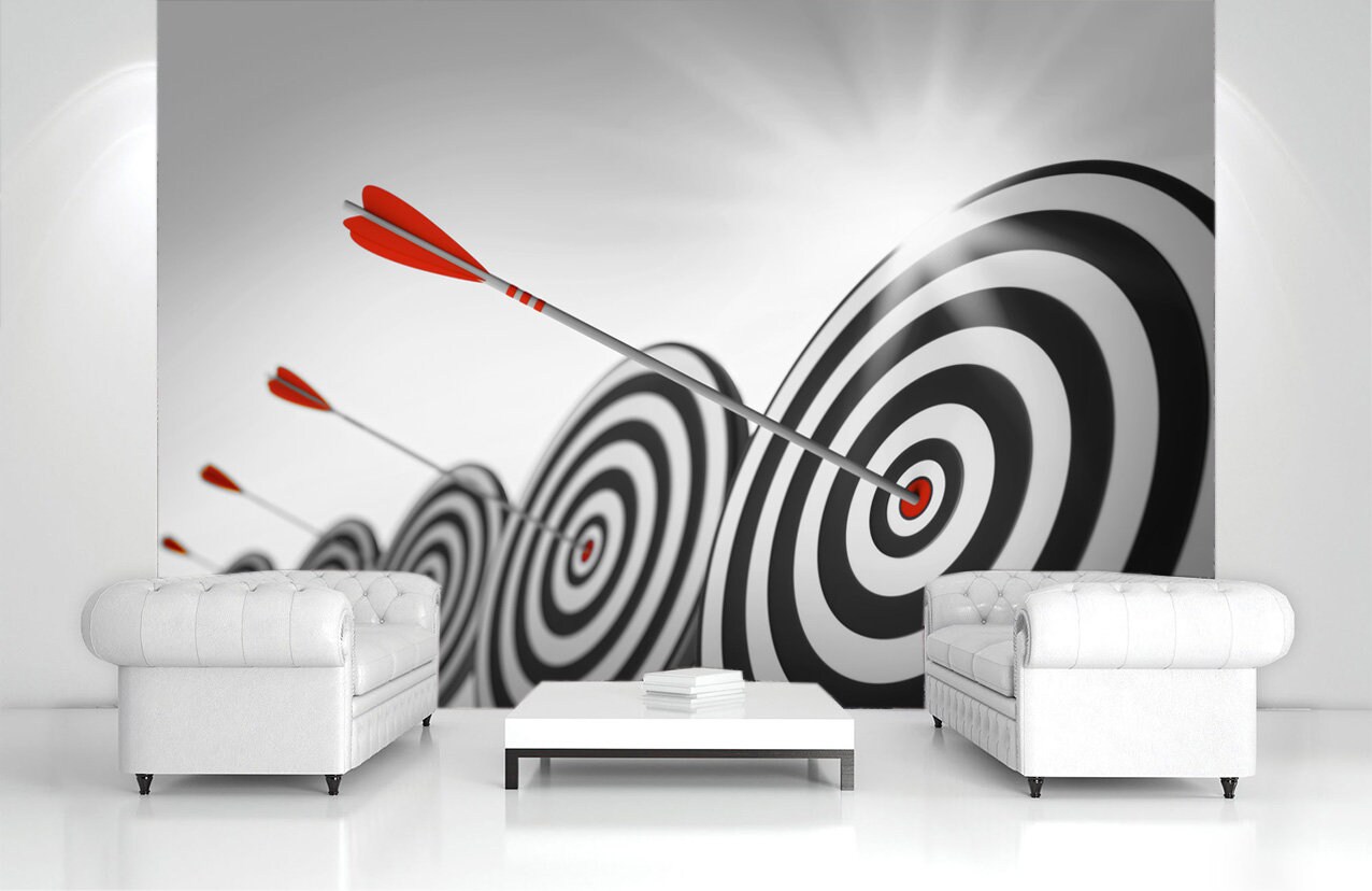 Target Wallpaper Darts Mural Stick and Puck Man Cave Décor - Etsy