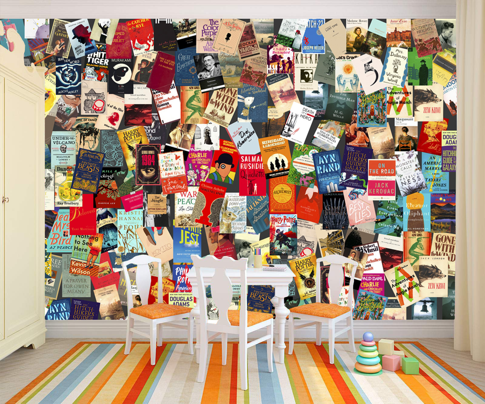 Literature World Wallpaper Collage of Books Famous Writers Mural Old ...