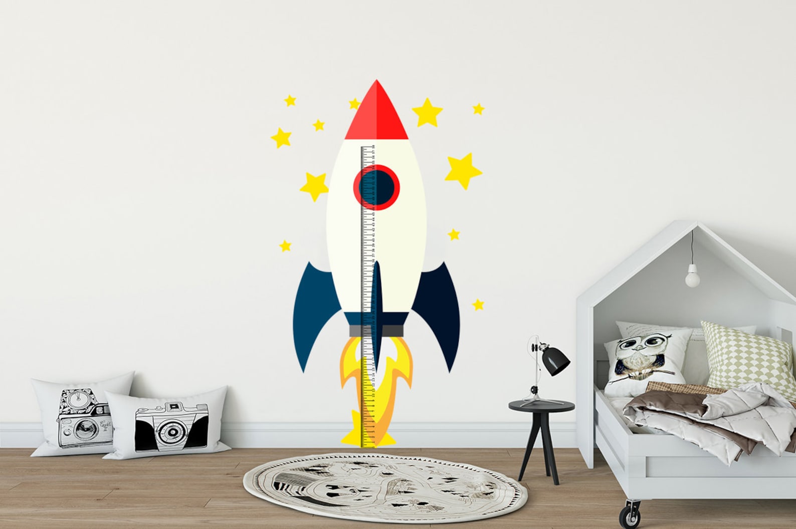 Children's Wall Meter Rocket Height Charts Nursery Wall Decals ...