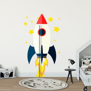 Children's Wall Meter Rocket Height Charts Nursery Wall Decals ...