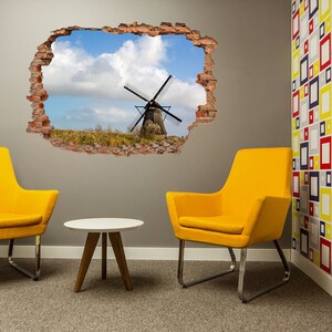 Mill Decal Wall Art Home Windmill Prints Farmhouse Décor Travel Artwork ...