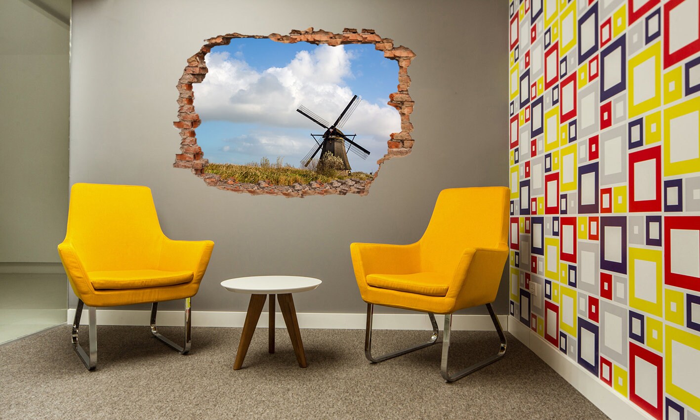 Mill Decal Wall Art Home Windmill Prints Farmhouse Décor Travel Artwork ...