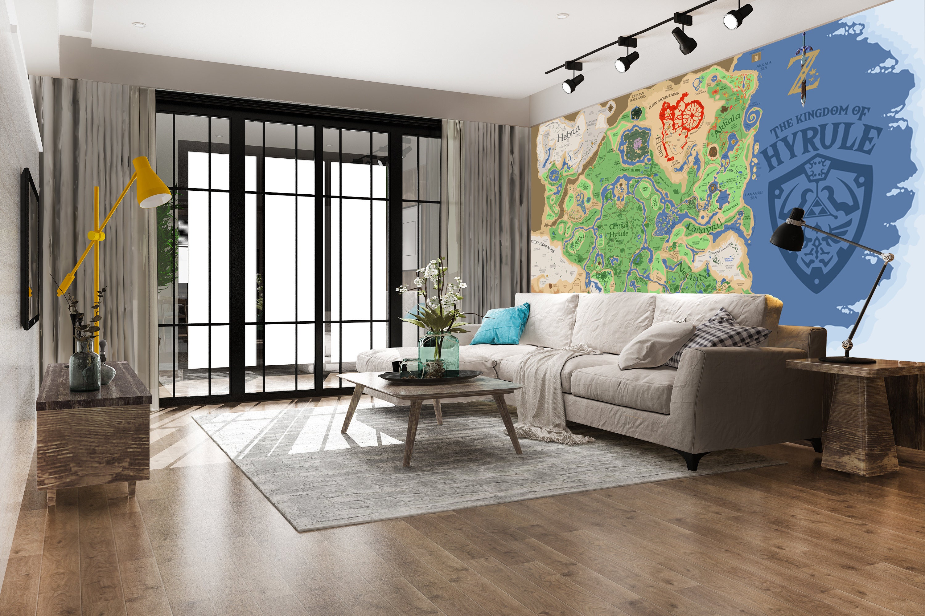 Hyrule Map Wallpaper Legend of Zelda Print Peel and Stick the Kingdom ...