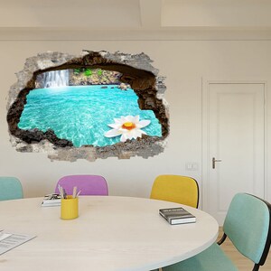 Lily Decal Wall Art Home Flower Decor Lake Prints Waterfall Art Nature ...
