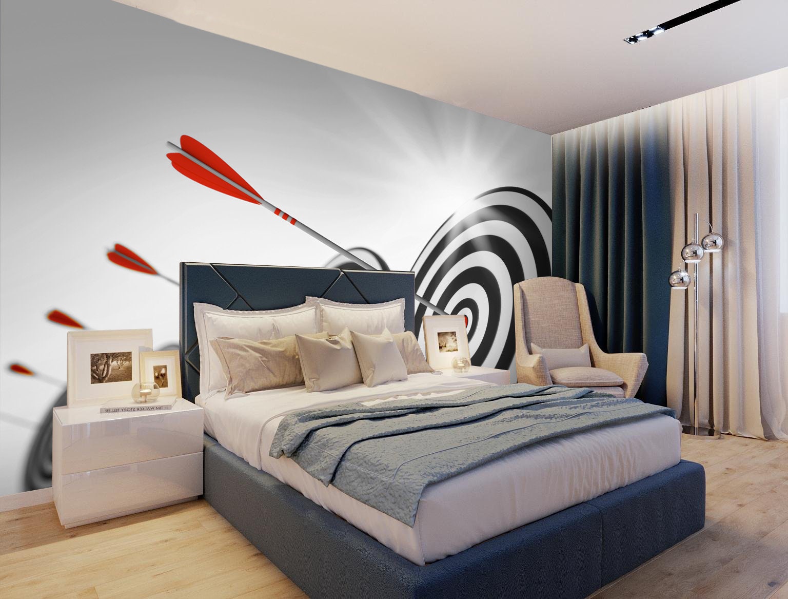 Target Wallpaper Darts Mural Stick and Puck Man Cave Décor - Etsy