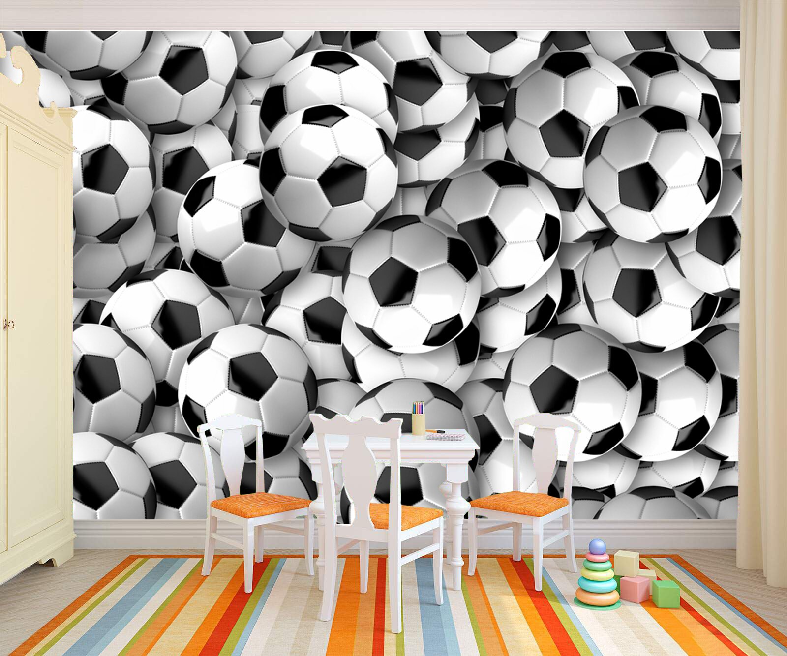 Soccer Ball Wallpaper Football Design Removable Peel & Stick - Etsy