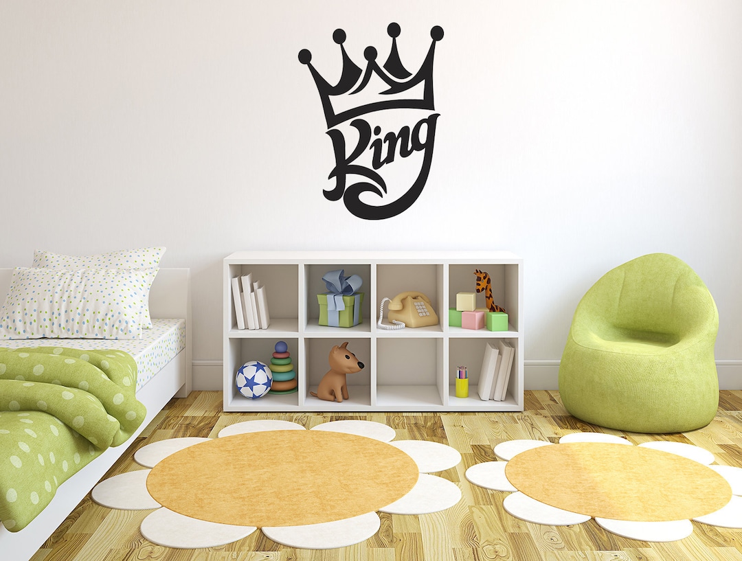 King Wall Decal Crown Wall Art King Crown Vinyl Modern Room Print King ...