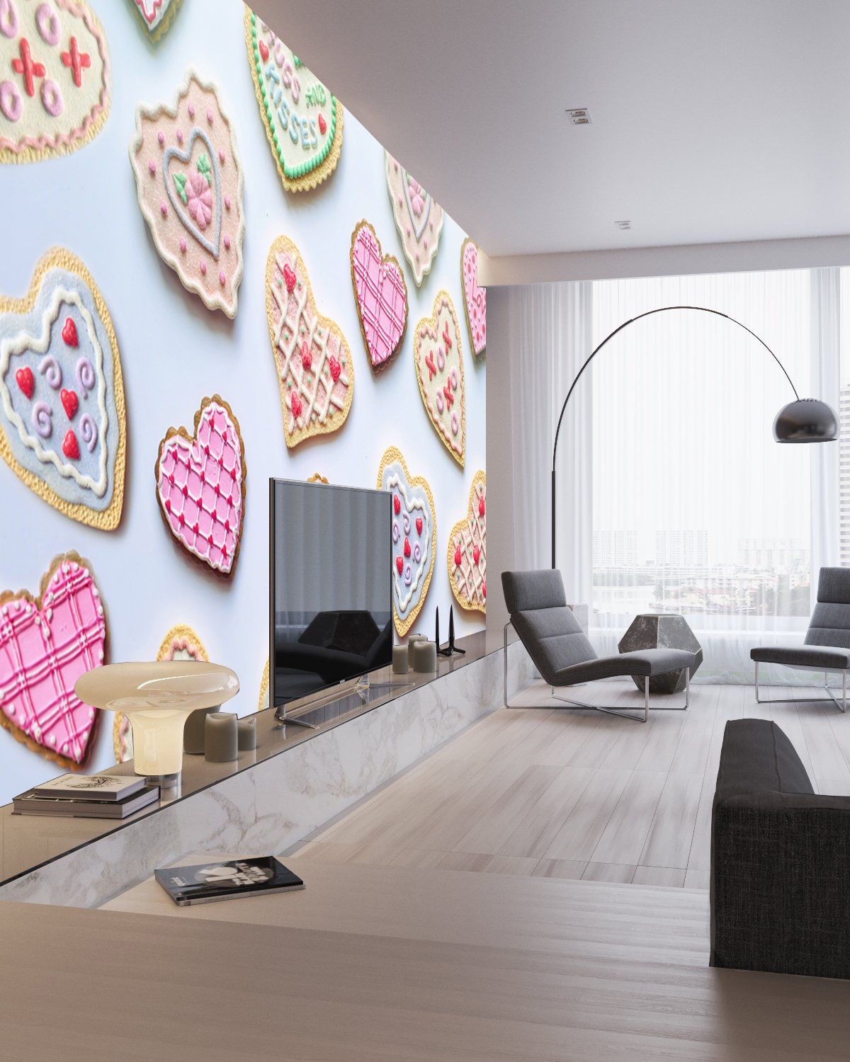 Peel and Stick Wallpaper Heart Cookie Decal Sweet Wall Print - Etsy