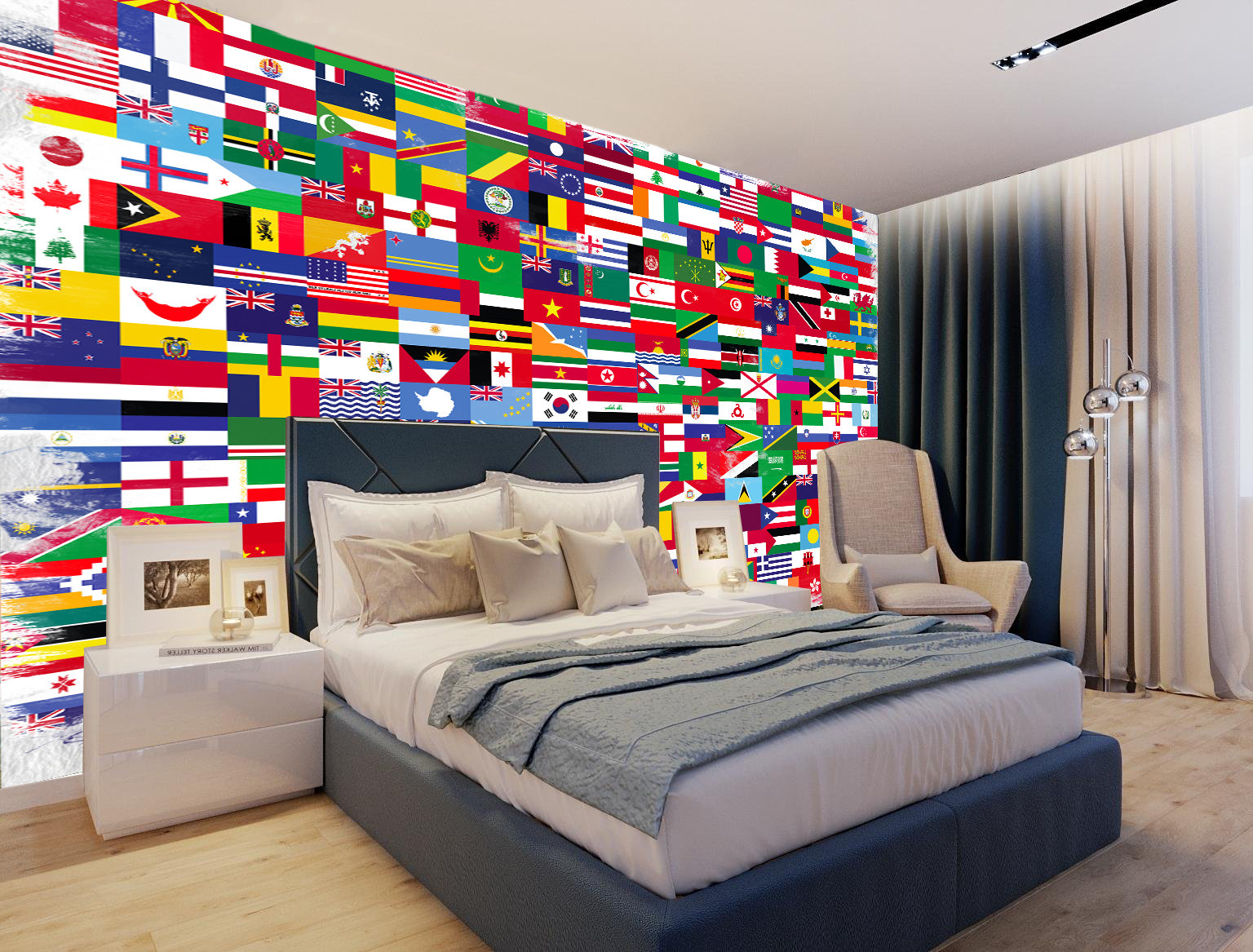 Flags of Countries of the World Wallpaper Educational Print National ...