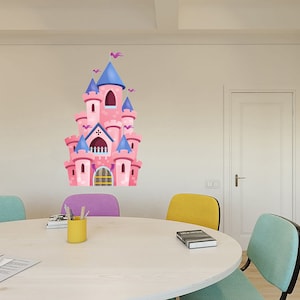 Castle Wall Decal Girl Wall Print Castle Princess Art Pink Wall Room ...