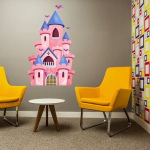 Castle Wall Decal Girl Wall Print Castle Princess Art Pink Wall Room ...