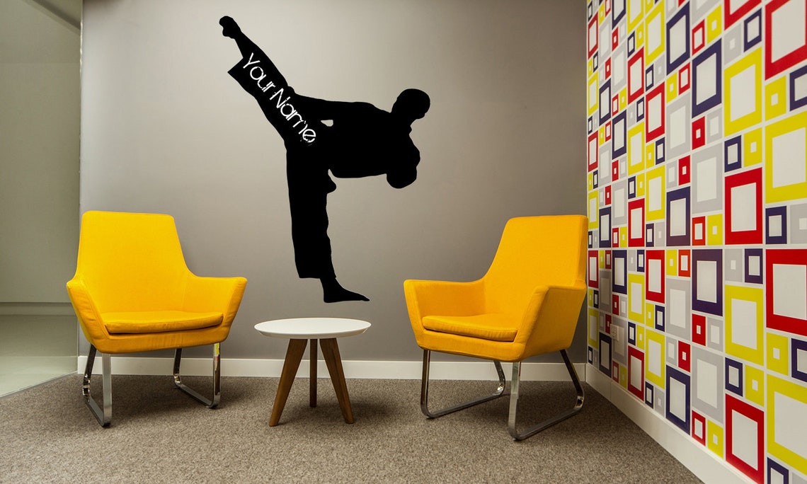 Karate Wall Decal Taekwondo Sticker Boys Custom Name - Etsy