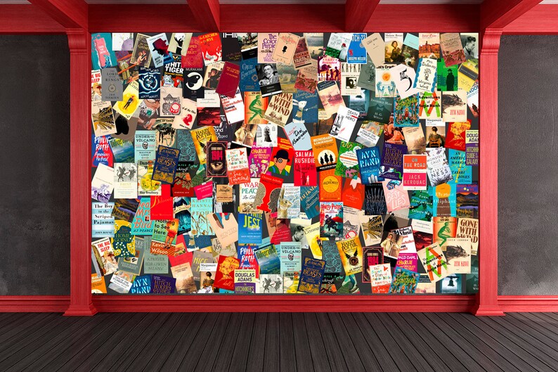 Literature World Wallpaper Collage of Books Famous Writers Mural Old ...