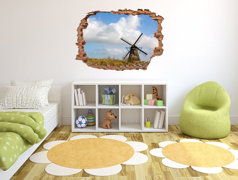 Mill Decal Wall Art Home Windmill Prints Farmhouse Décor Travel Artwork ...