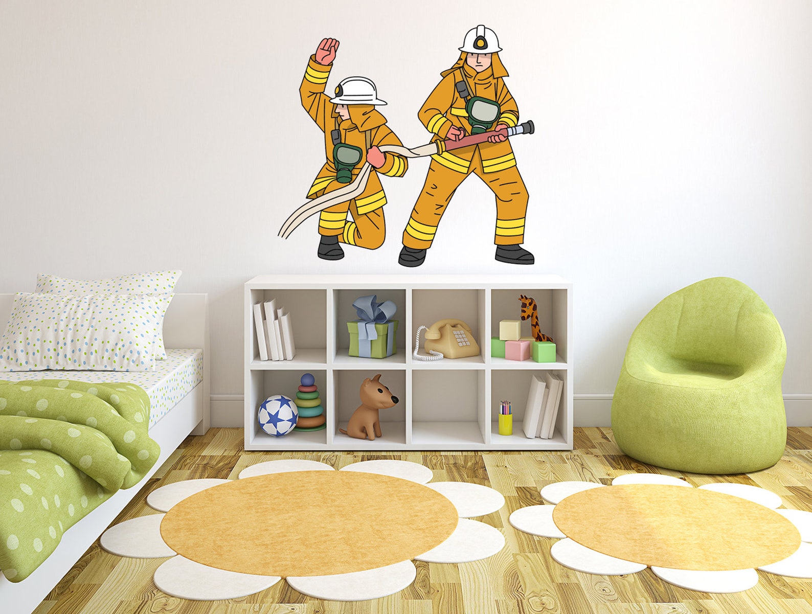Firefighter Decal Fire Department Art Kids Wall Sticker Fire Vinyl Boy ...