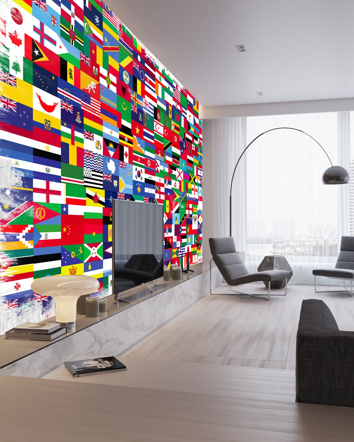 Flags of Countries of the World Wallpaper Educational Print National ...