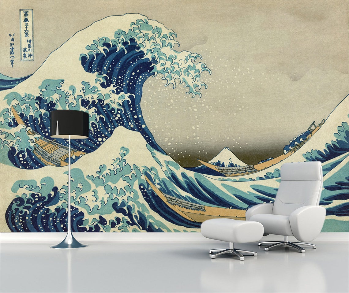 Great Wave Kanagawa Japanese Wallpaper Peel Stick Decor - Etsy