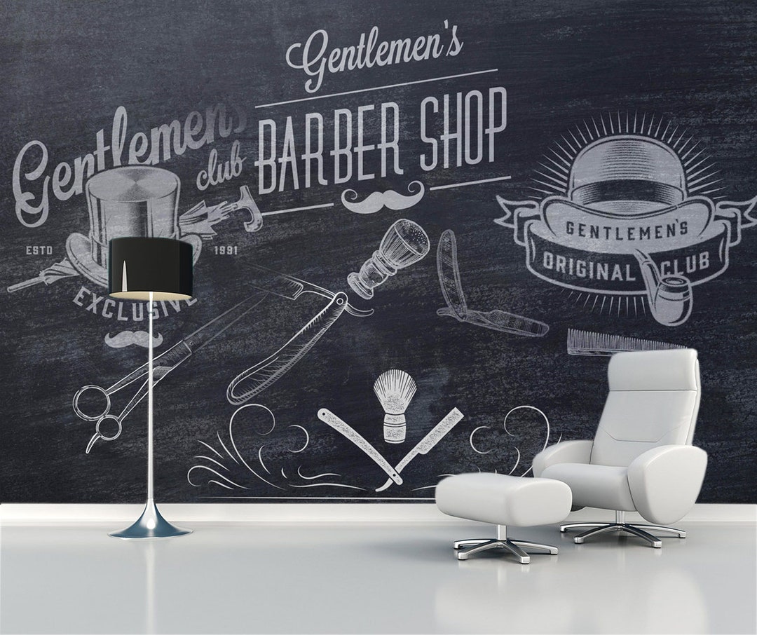 Barbershop Wallpaper Hairdresser Mural Barber Room Design Beauty Salon ...