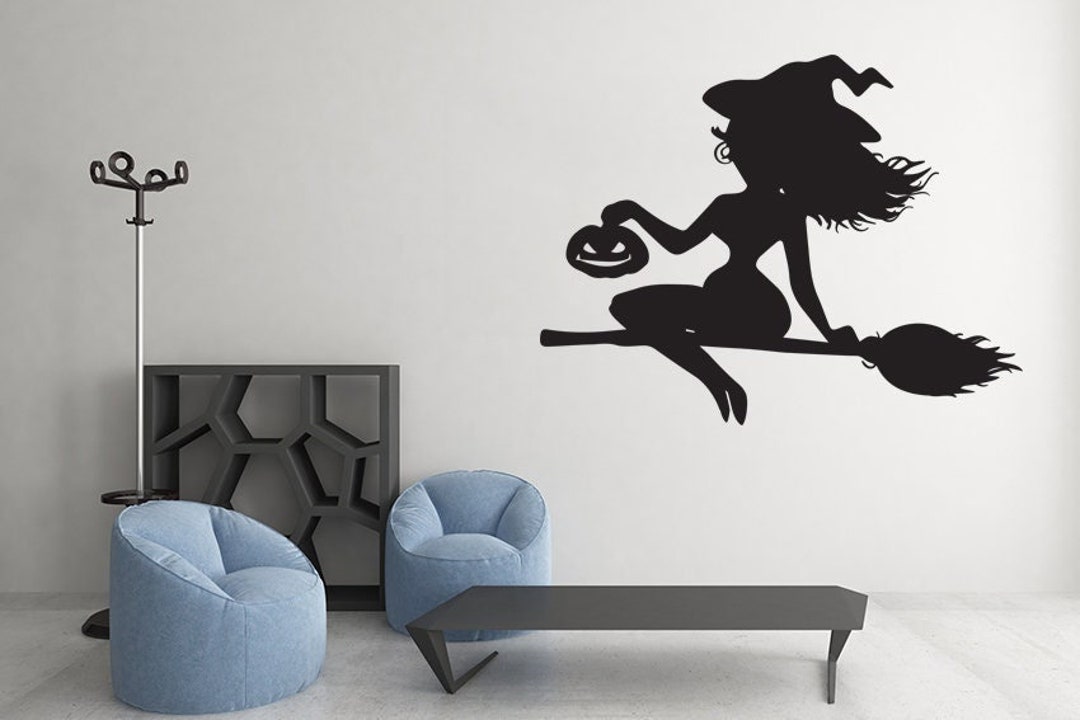 Flying Witch Witchy Car Decals Large Witch Decals Halloween Sticker ...