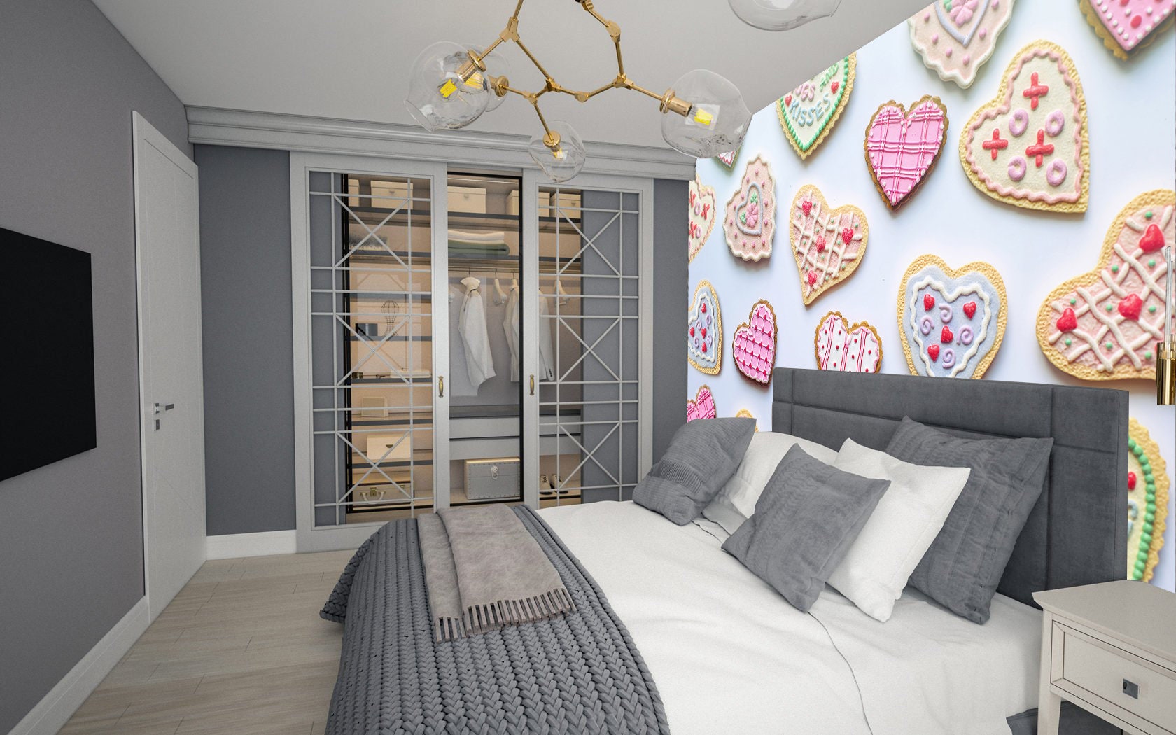 Peel and Stick Wallpaper Heart Cookie Decal Sweet Wall Print - Etsy