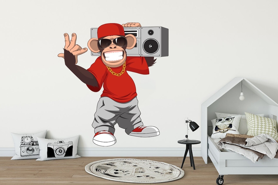 Monkey Decal Hip Hop Stickers Music Decal Rapper Gift DJ Stickers ...