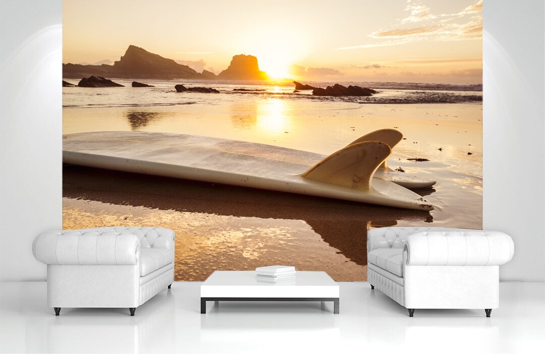 Surfboard Wallpaper Beach Wall Mural Self Adhesive Surfing Art Print ...