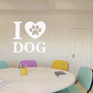 Love Dog Decal Your Dog Paw Print Custom Dog Name Dog Car Decal Paw ...