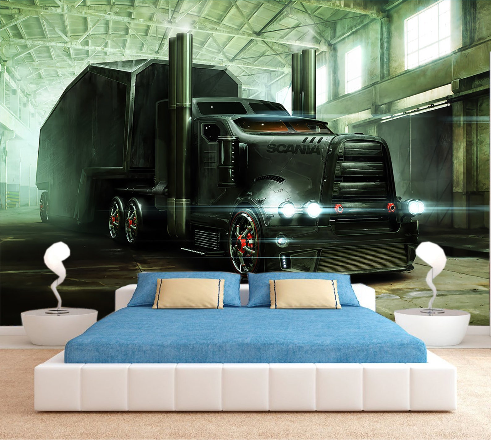 Truck Wallpaper Machine Mural Lorry Car Print Engine Print Mechanism ...
