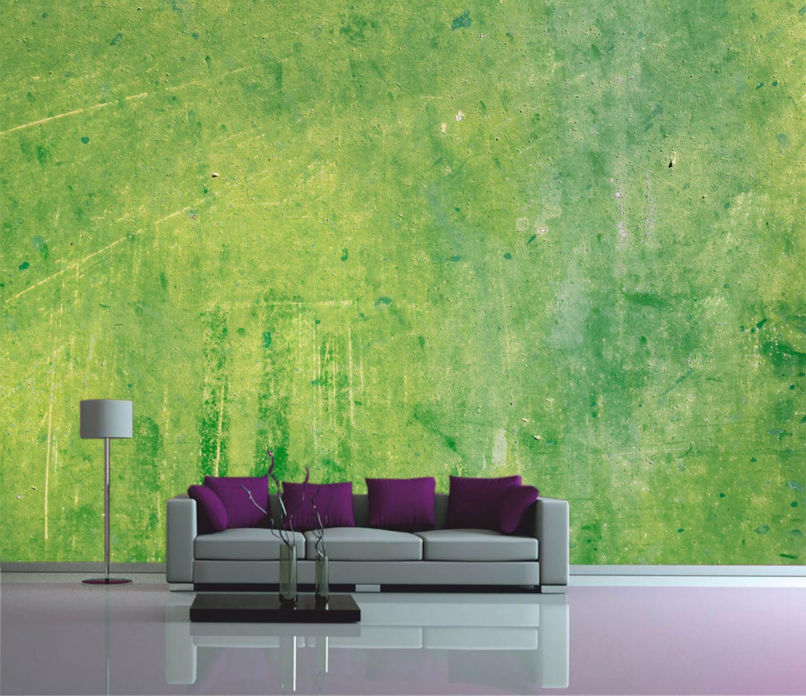 Concrete Wall Mural Green Home Decor Textured Decal - Etsy