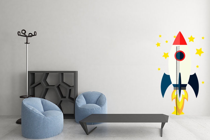 Children's Wall Meter Rocket Height Charts Nursery Wall Decals ...
