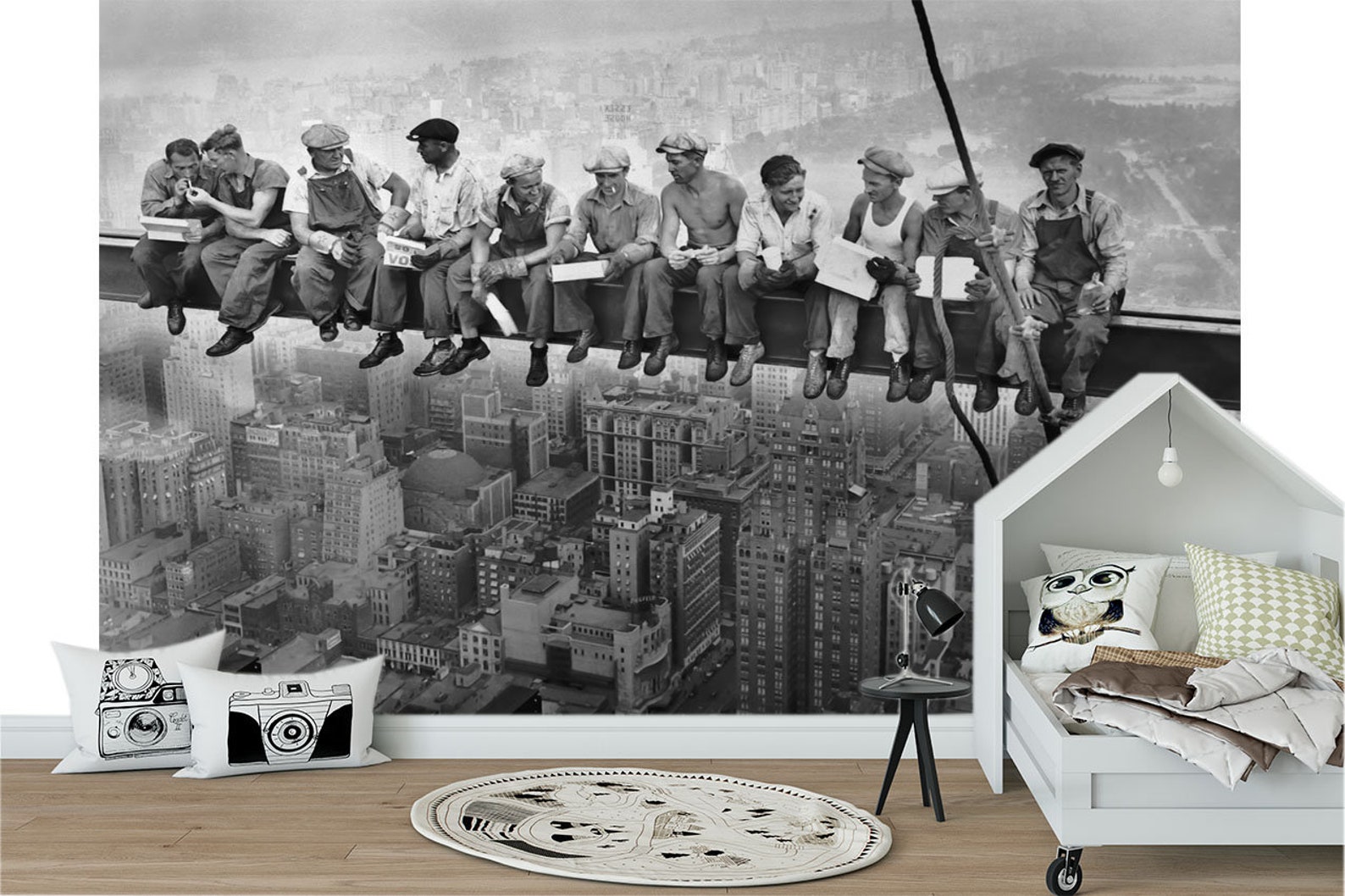 Lunch Skyscraper New York Mural Self-adhesive Art Lunch on Beam Art ...