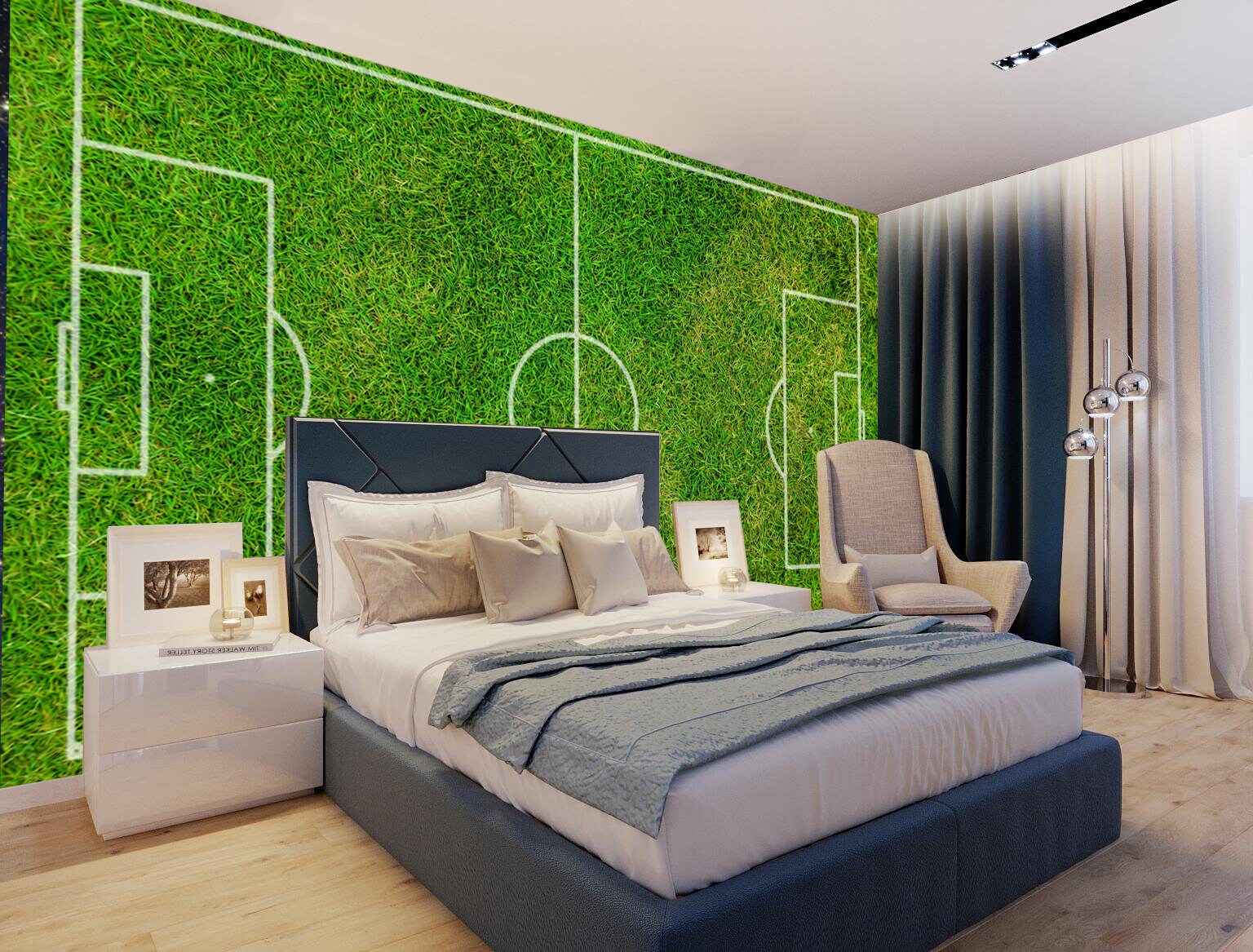 Football Field Wallpaper Sport Wall Print Soccer Field 3D - Etsy