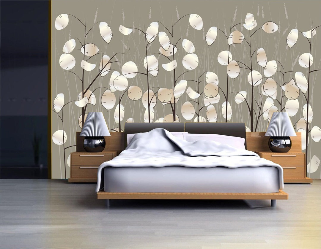 Money Plants Mural Nature Wall Mural Forest Wall Decor Chinese Style ...