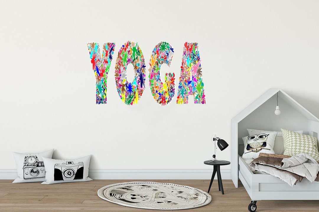 Yoga Decal Graffiti Decal Meditation Artwork Fitness Studio Decor Yoga ...