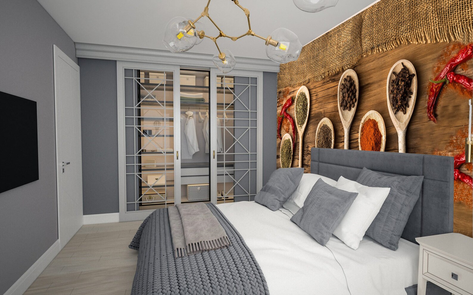 Peel and Stick Spices Wallpaper Kitchen Mural Spoon Print Food Decal ...