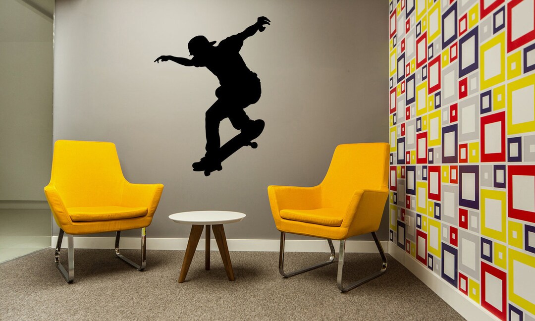 Skateboarder Decal Sport Vinyl Skateboard Wall Art Skate Sticker Boy ...