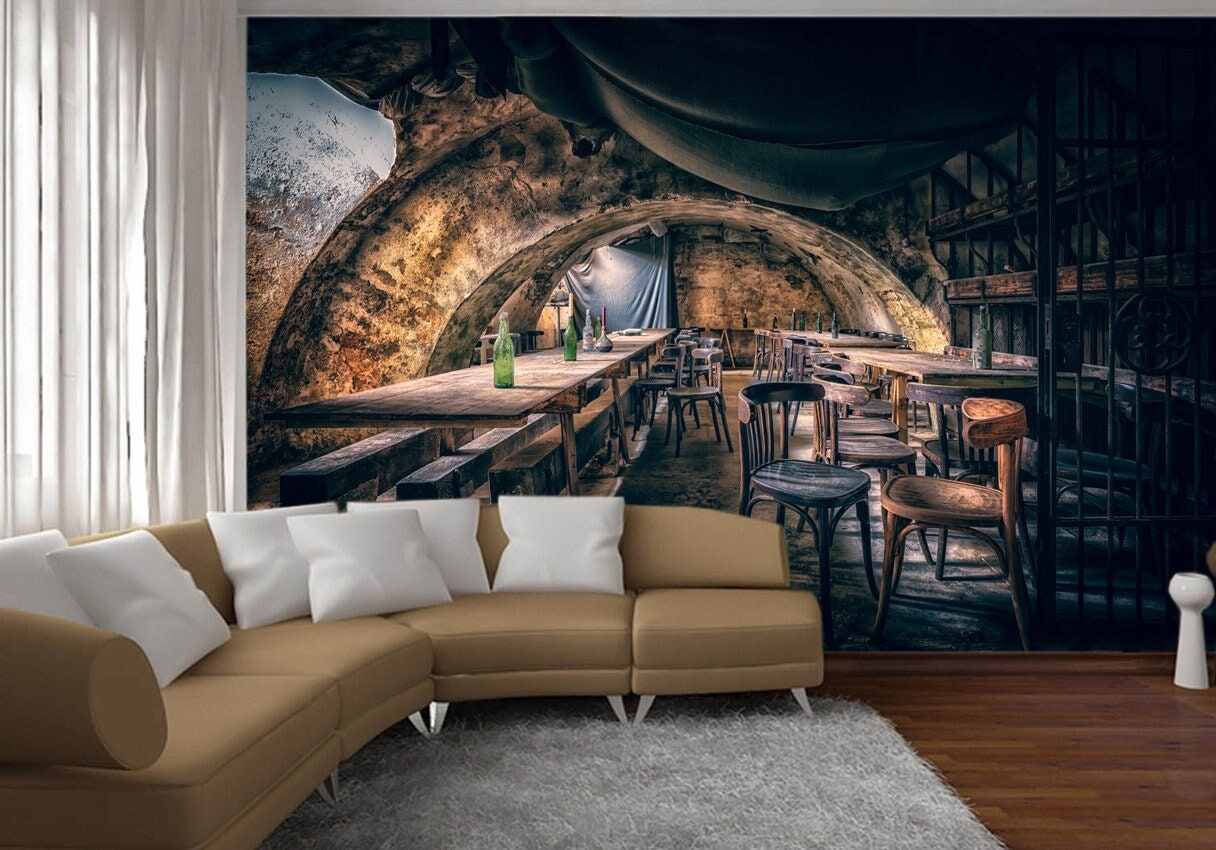Beer Pub Wallpaper Loft Style Mural Dining Room Décor Bar Design Wall ...