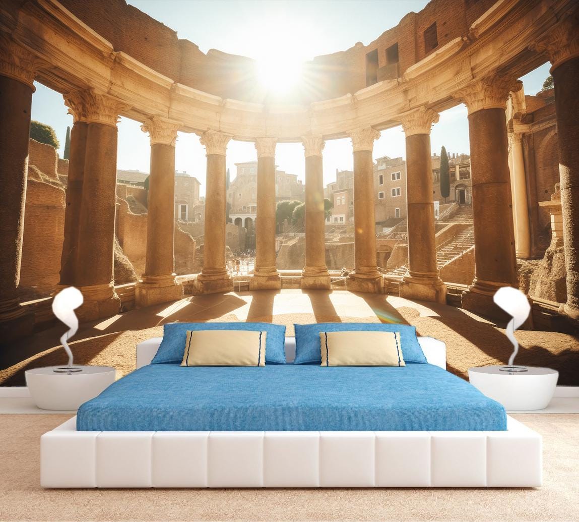 Columns of Ancient Rome Wallpaper Peel and Stick Ancient City Removable ...