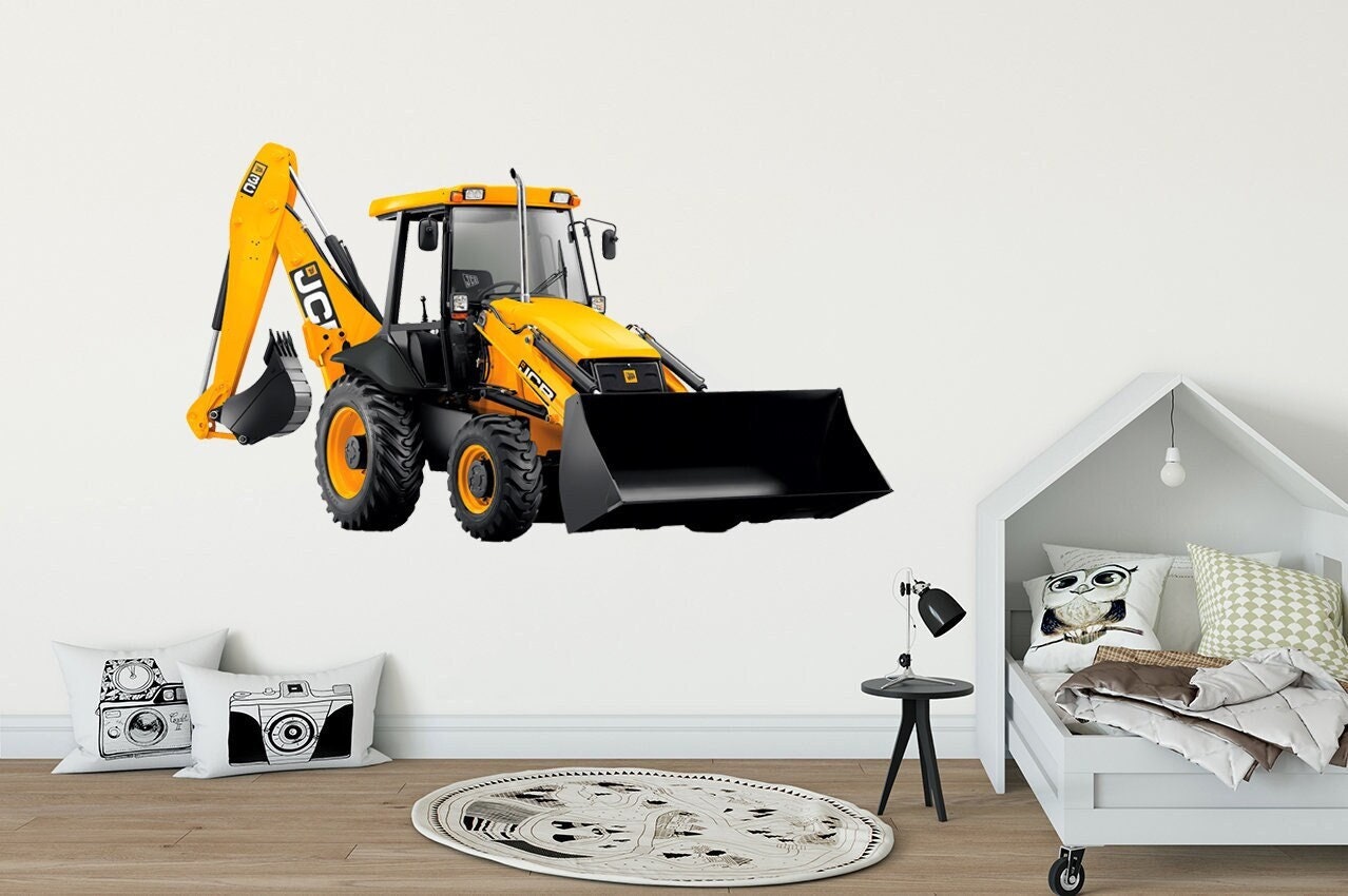 Excavator Decal Nursery Truck Vinyl Vehicles Sticker | Etsy