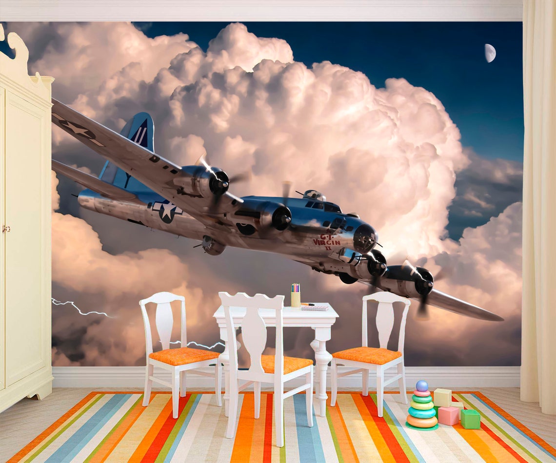 Military Aircraft Wallpaper American Aviation Mural Plane War Wall Art ...