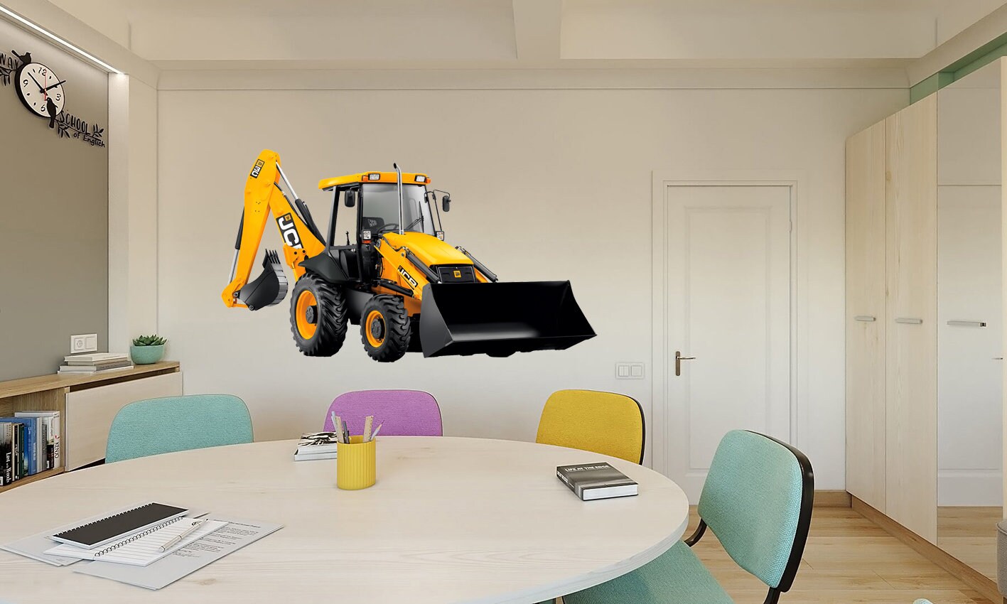 Excavator Decal Nursery Truck Vinyl Vehicles Sticker | Etsy