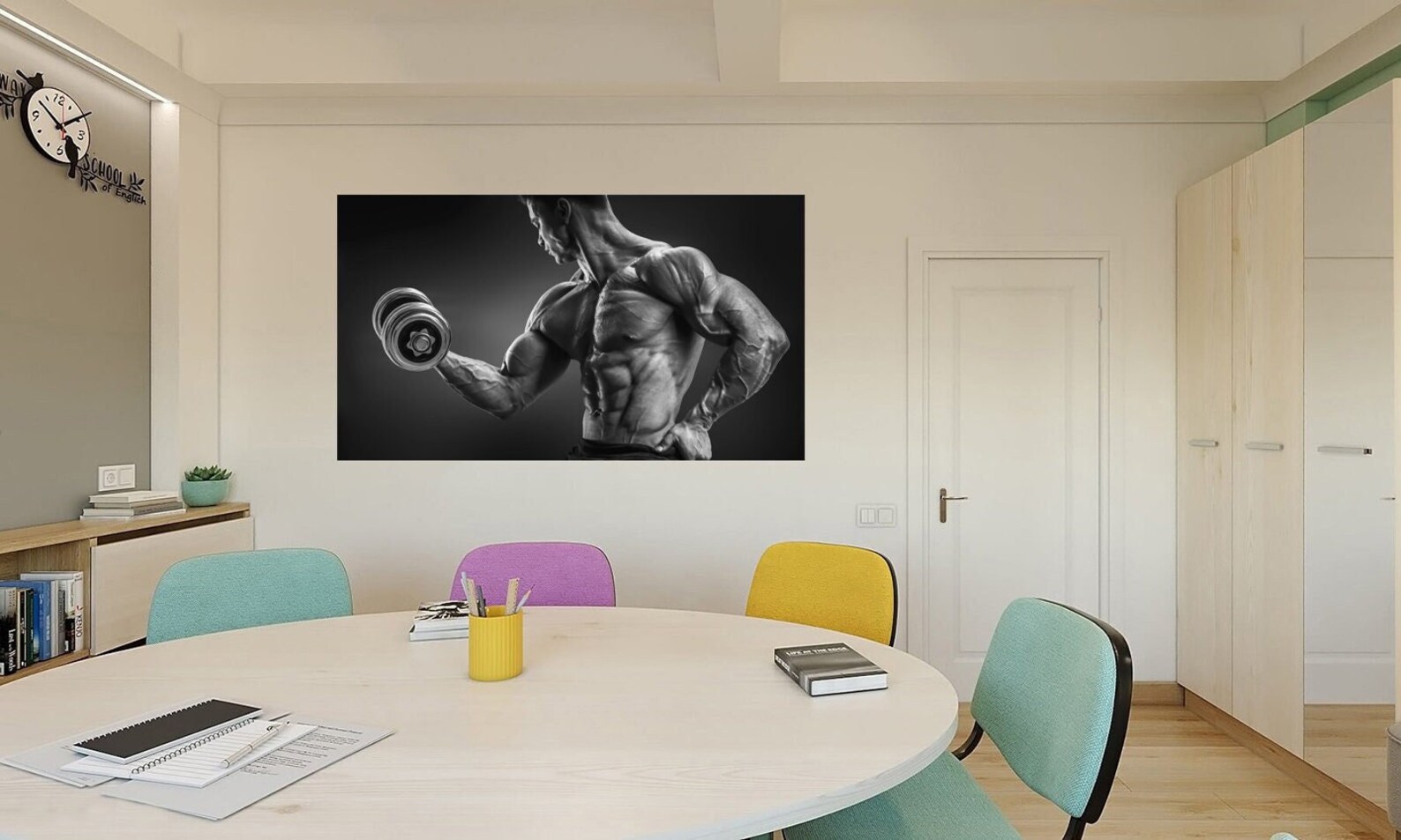 Dumbbell Decal Biceps Sticker Weight Training Muscle Man Art - Etsy