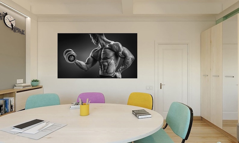 Dumbbell Decal Biceps Sticker Weight Training Muscle Man Art - Etsy