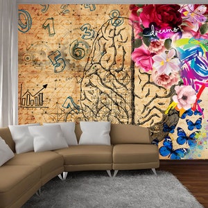 Human Brain Wallpaper Anatomy Mural Creative Wall Prints Abstract ...