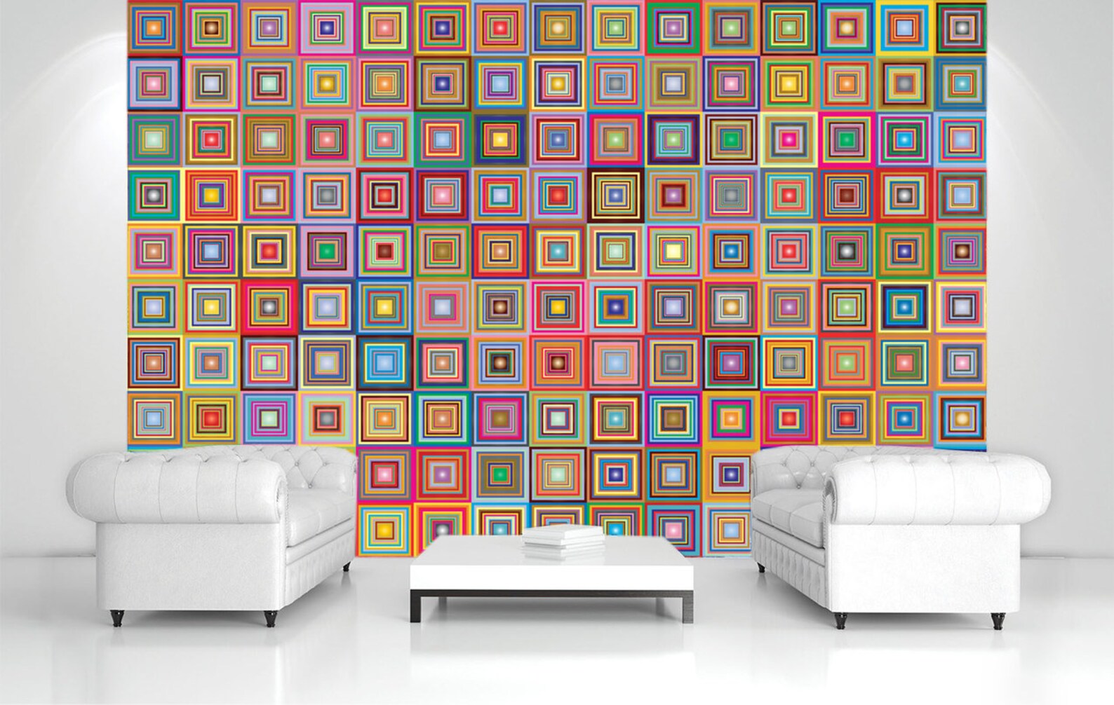Square Wall Decal Geometric Wall Decal Shapes Wall Art Retro Mural ...