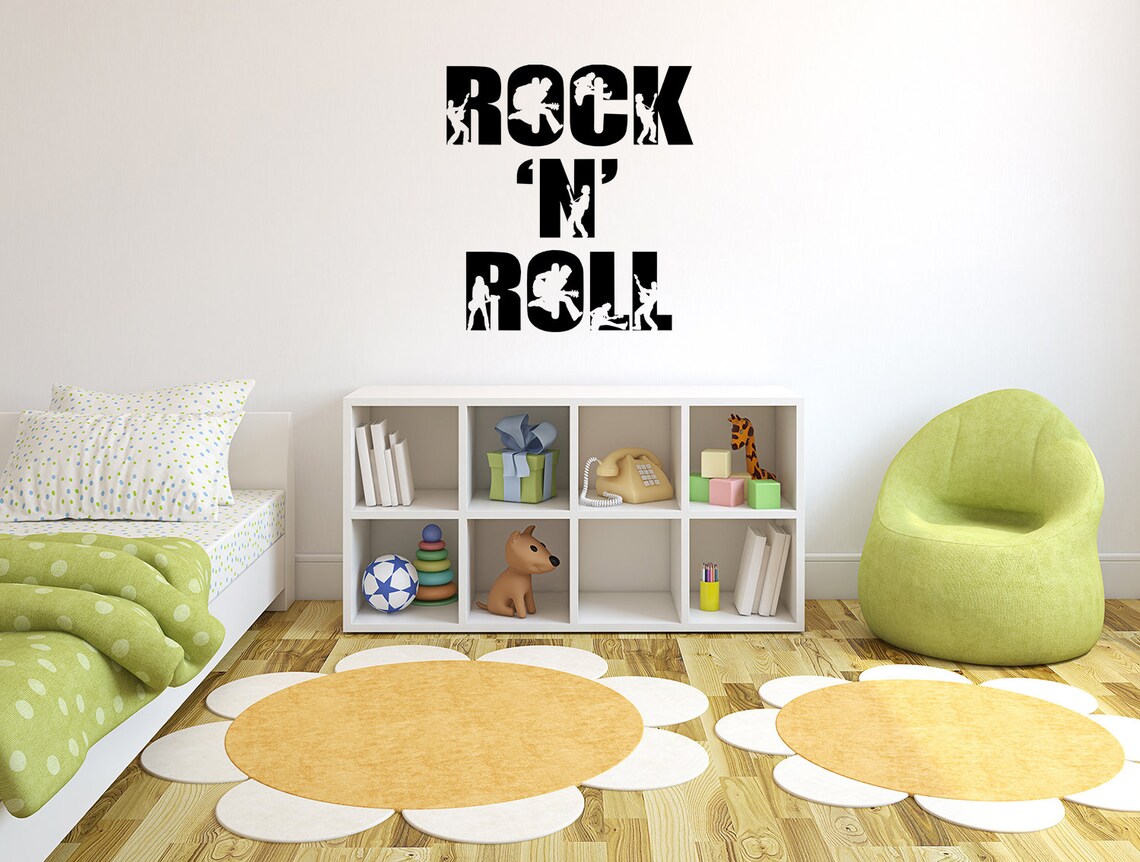 Rock N Roll Decal Rock and Roll Art Concert Decal Music Room - Etsy