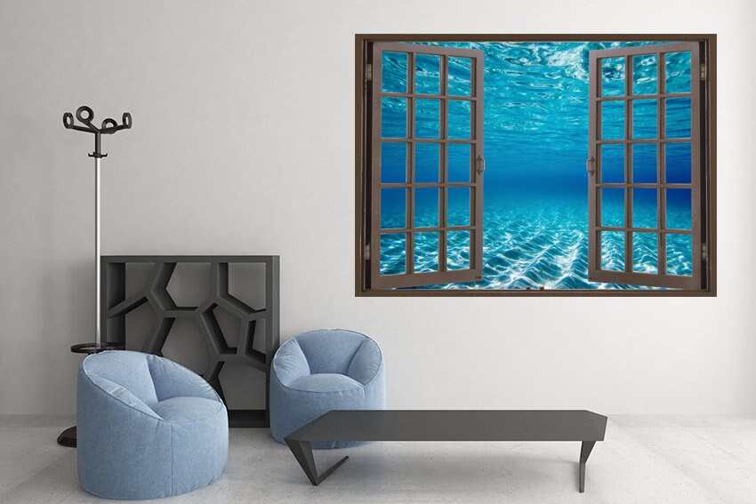 Underwater Decal Sea World Wall Art Nature Sticker Ocean Print Seascape ...