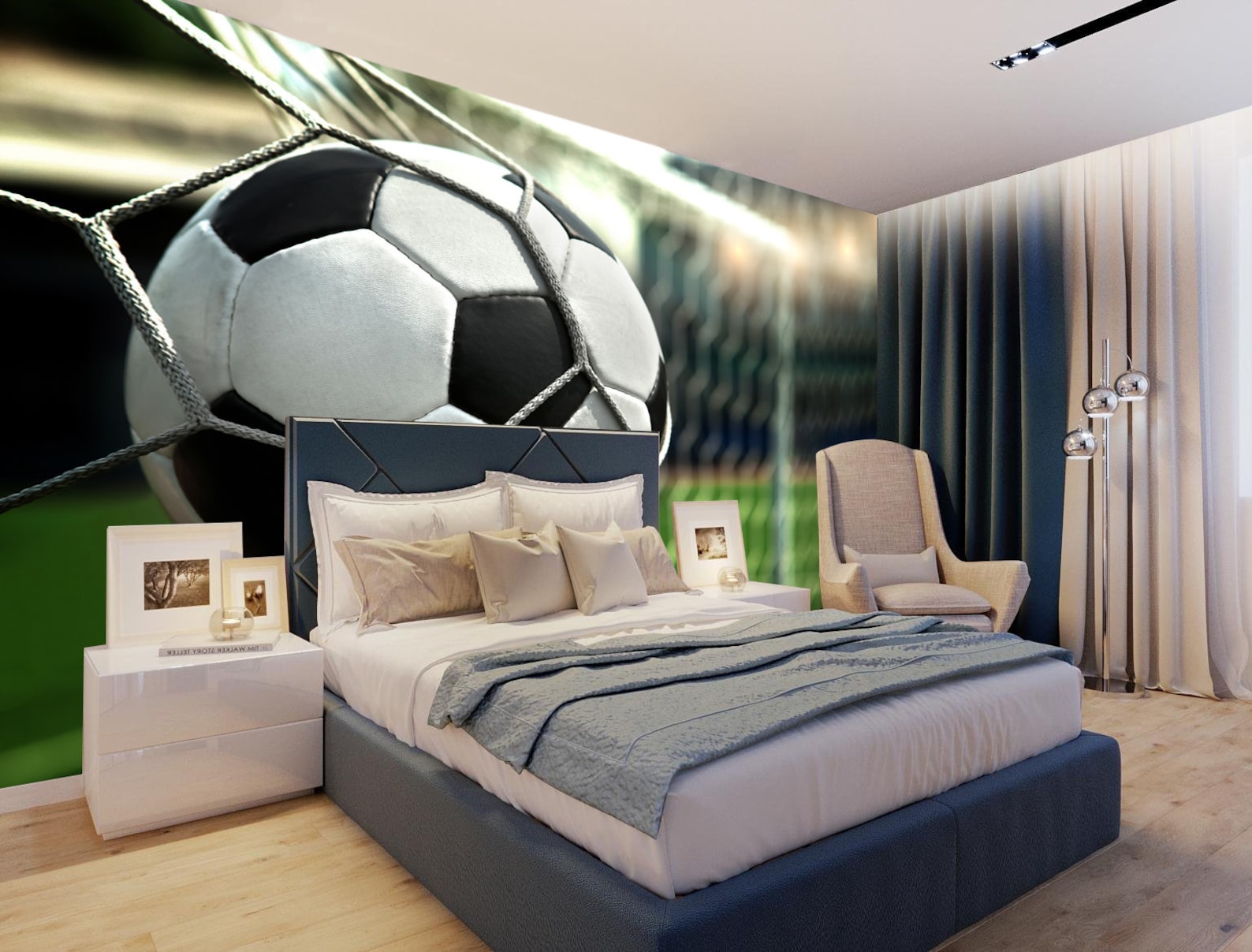 Soccer Ball Decal Wall Murals Boys Game Room Print Fun Sport Wall Art ...