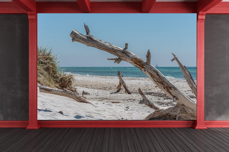 Tree on the Beach Beach Mural Ocean Mural Tropical Decor Beach ...
